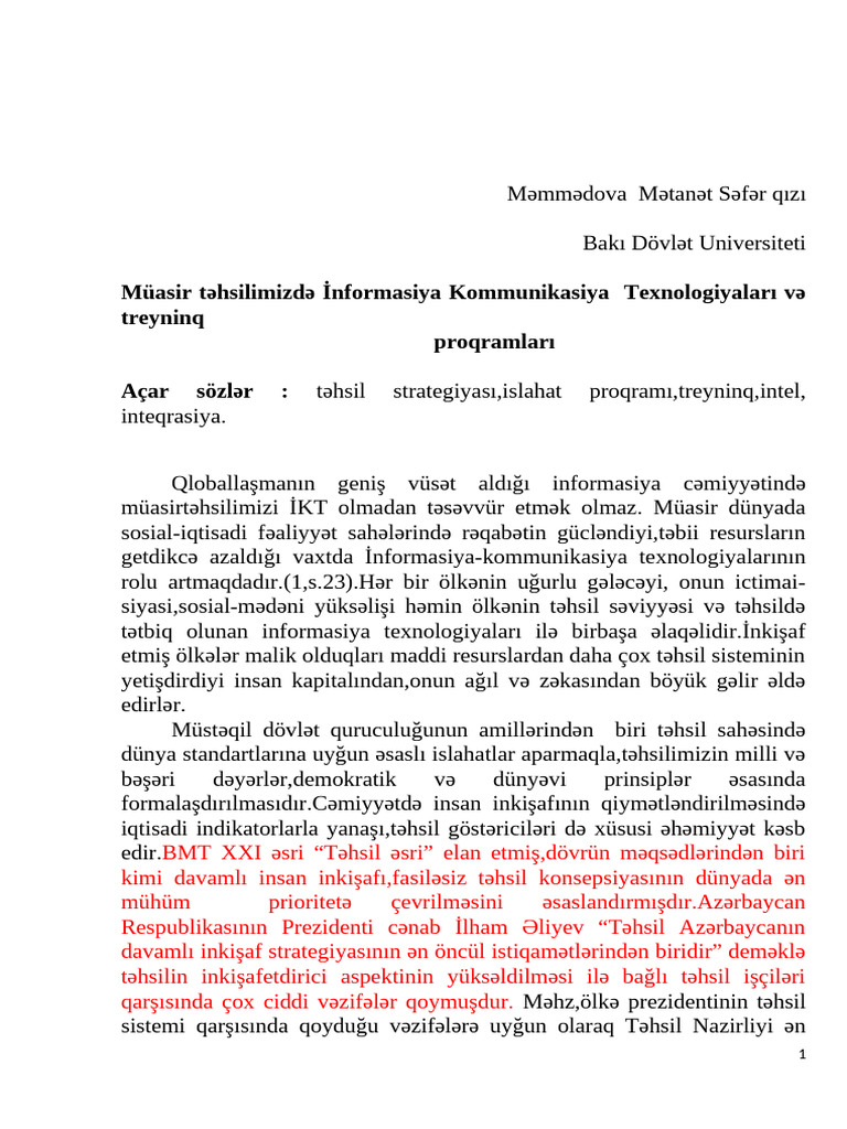 IKT və treyninq | PDF