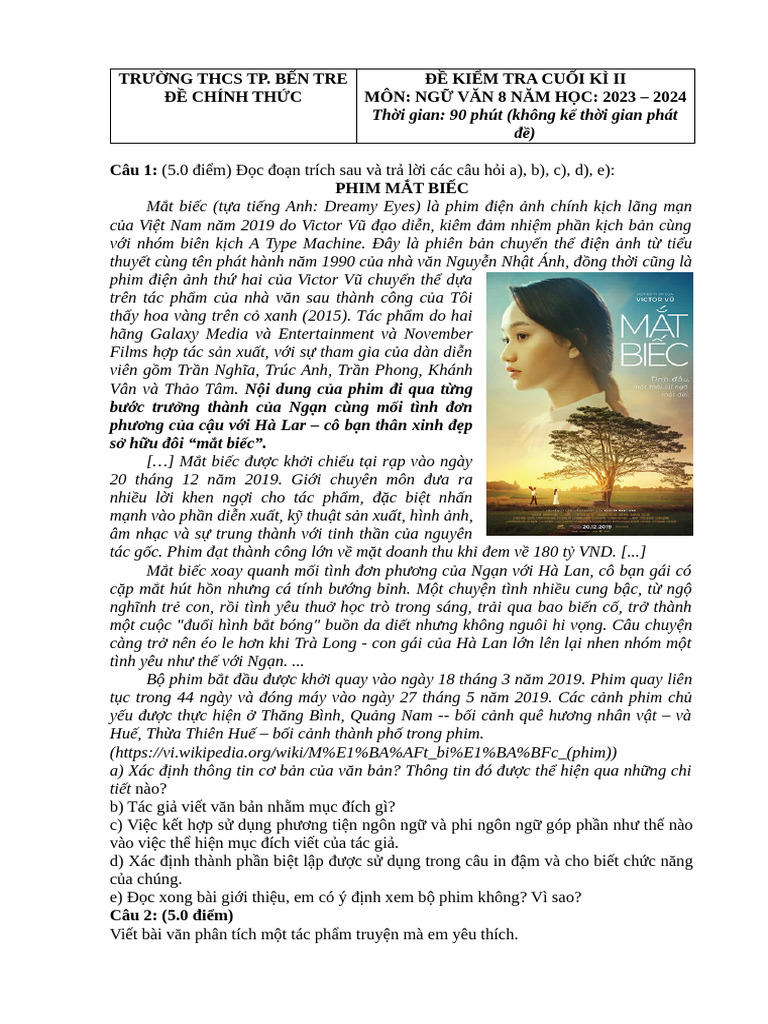 ĐỀ VBTT GT 1 BỘ PHIM | PDF