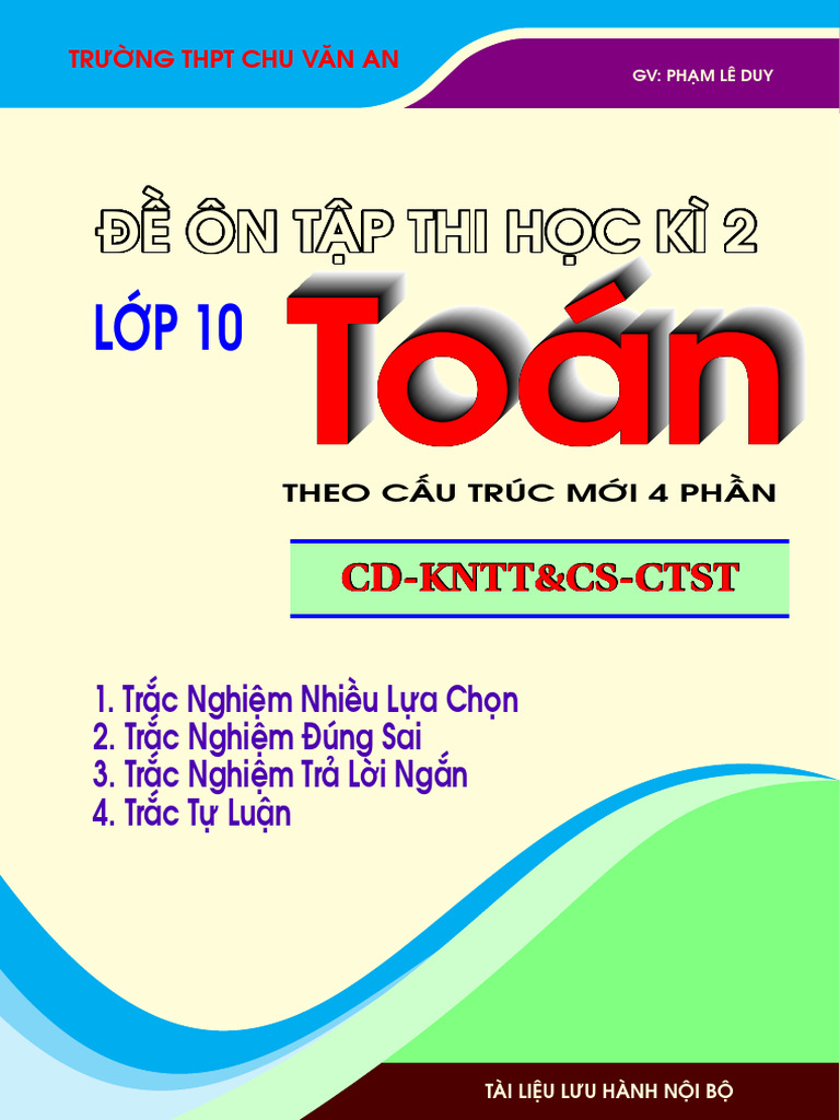 Bo de on Tap Kiem Tra Cuoi Hoc Ki 2 Mon Toan 10 Theo Cau Truc Moi | PDF