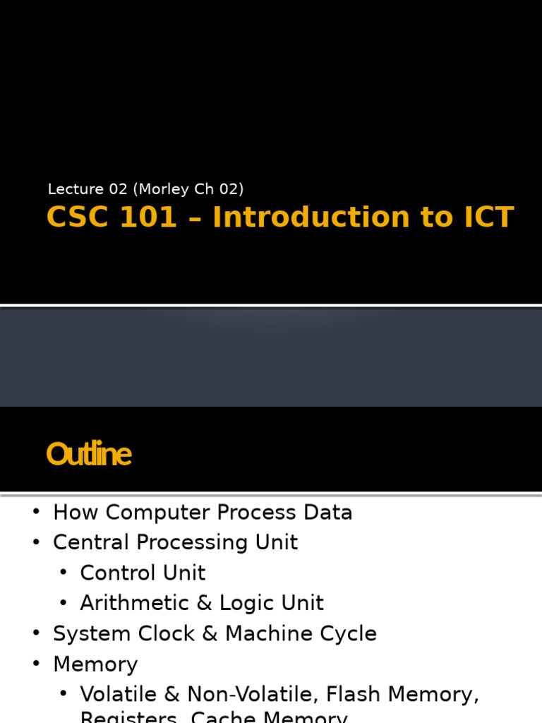 ICT Lecture 02updated | PDF | Random Access Memory | Central Processing Unit