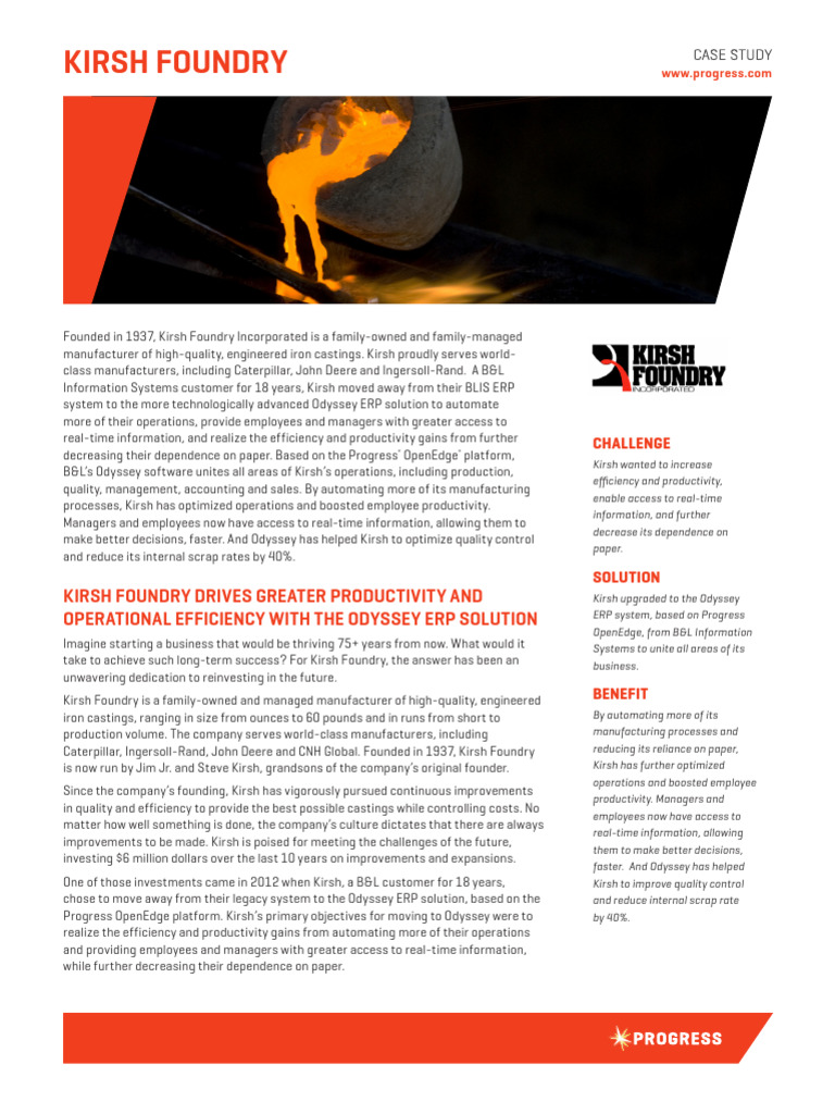 Kirsh Foundry Case Study | PDF | Enterprise Resource Planning | Computing