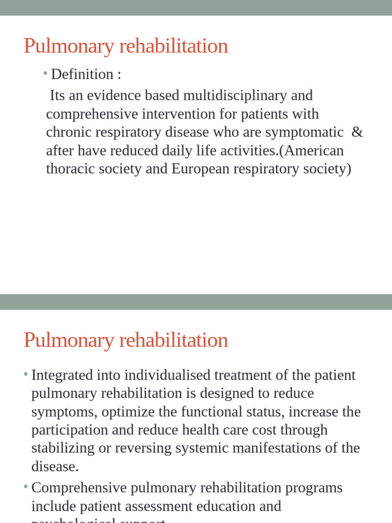 Pulmonary Rehabilitation | PDF | Physical Therapy | Skeletal Muscle