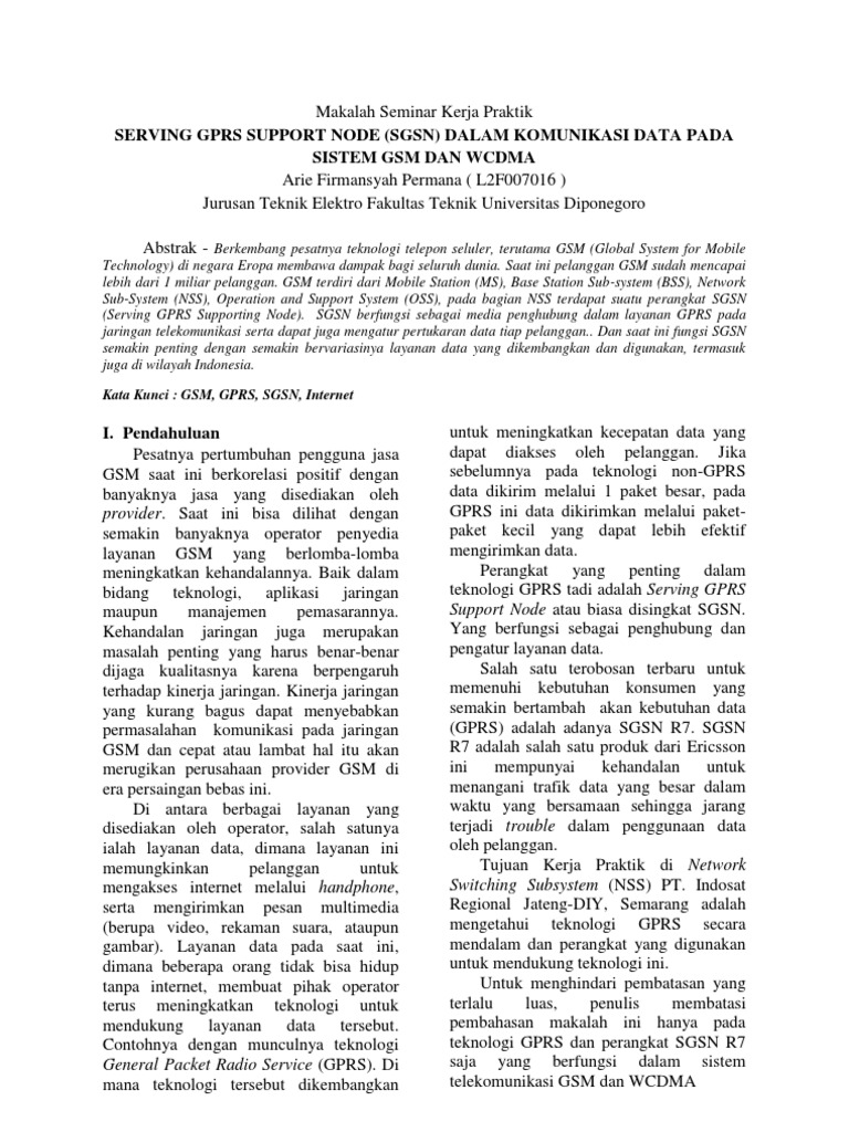 SGSN dalam Komunikasi GSM & WCDMA | PDF