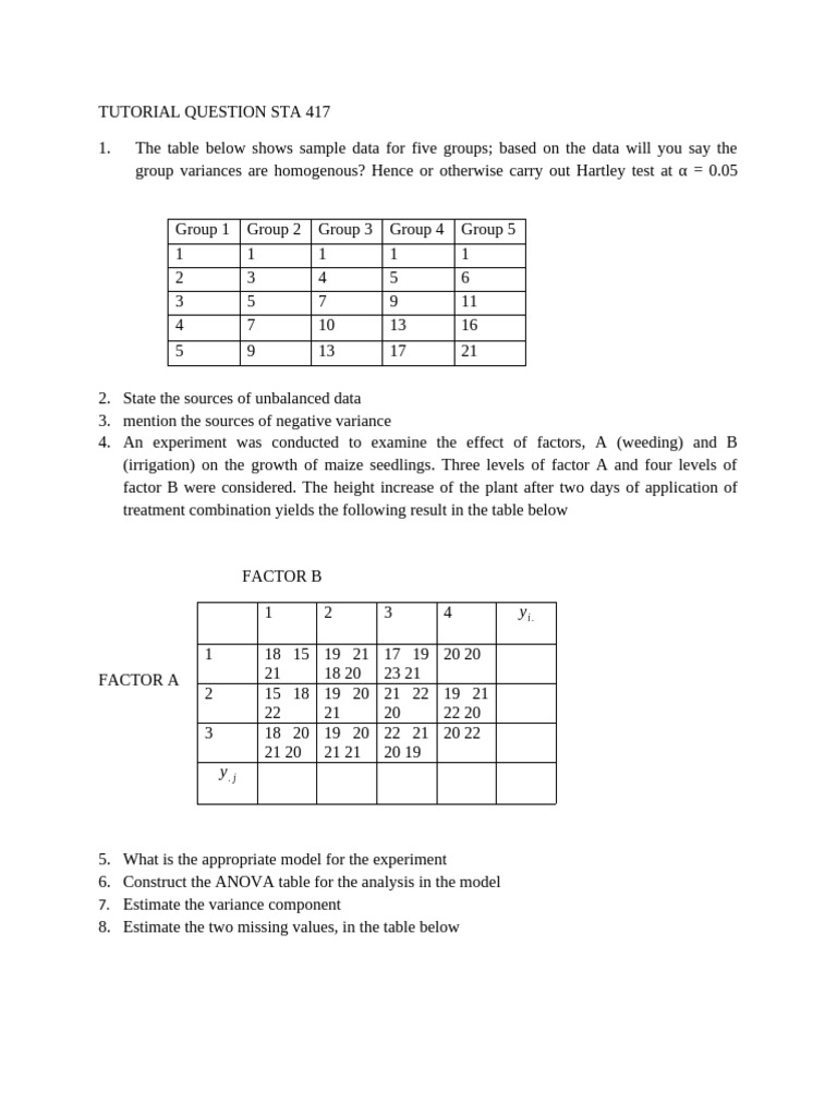 Tutorial Question Sta 418 | PDF