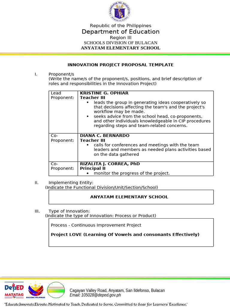Kindergarten-Template-Proposal-Innovation-2023 - Final | PDF | Literacy ...