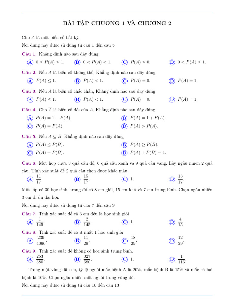 Bai Tap On Tap Giua Ki | PDF