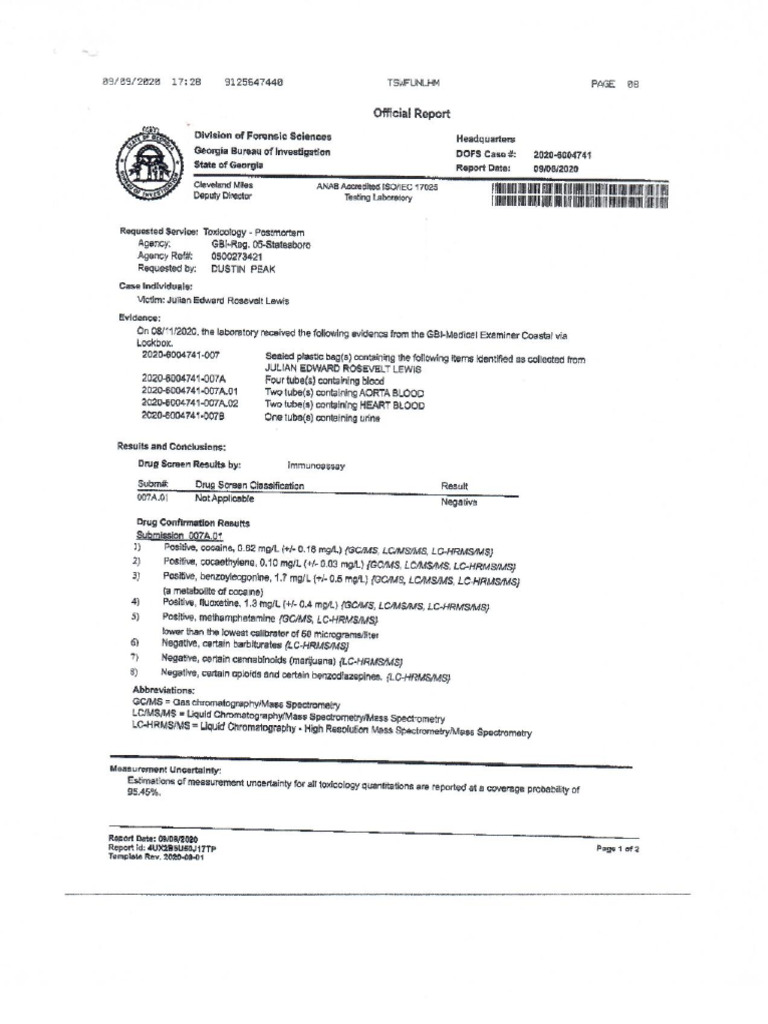 Toxicology Report | PDF