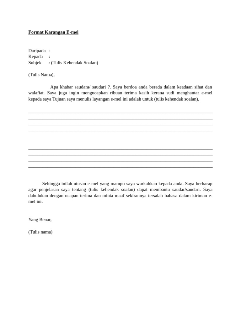 Format Karangan Berformat Lengkap | PDF