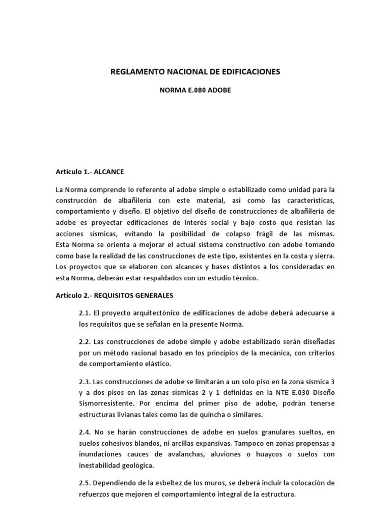 Norma E-080 | PDF | Fundación (Ingeniería) | Suelo