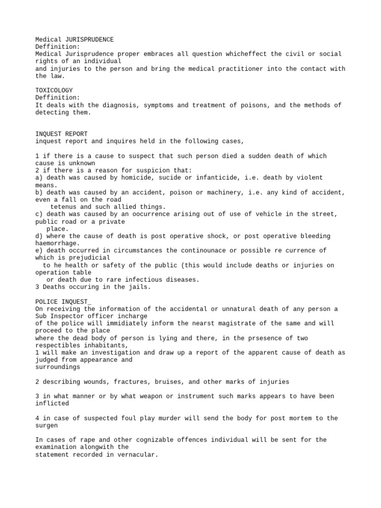 Medical JURIS INQUEST Report | PDF