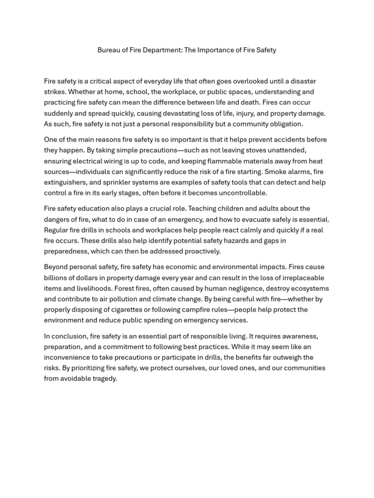 Bureau of Fire Department | PDF