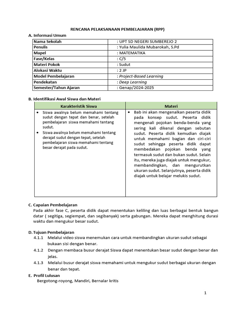 Yulia - RPP Deep Learning | PDF
