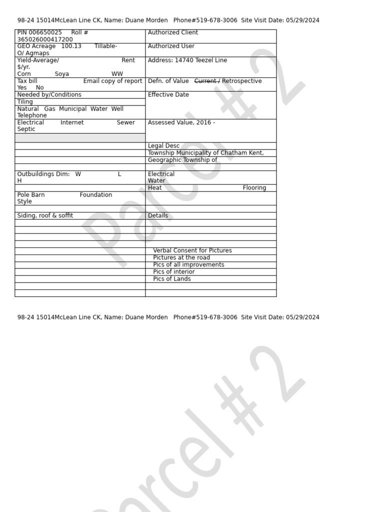 SVH Site Visit Notes Vacant Land | PDF