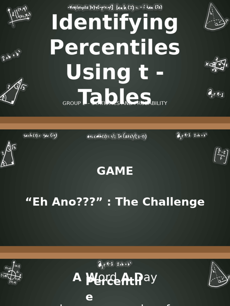 Identifying Percentiles Using T - Tables | PDF