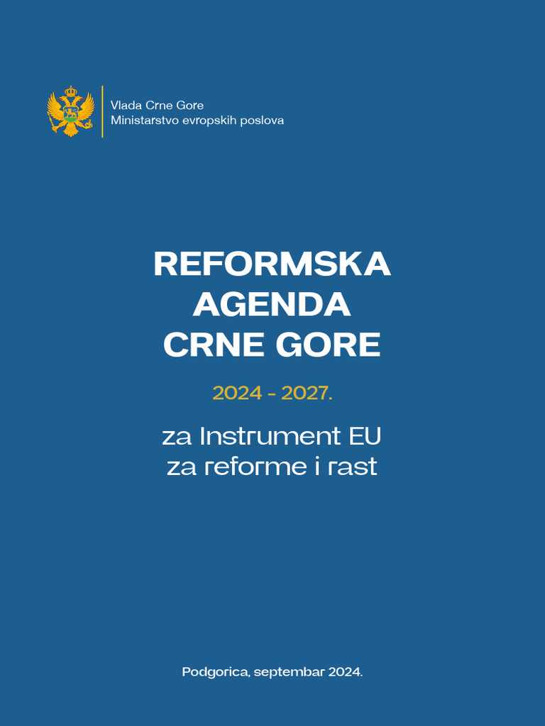 Reformska Agenda Crne Gore 2024 2027 | PDF