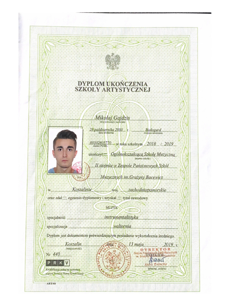 Dyplom Ukonczenia | PDF