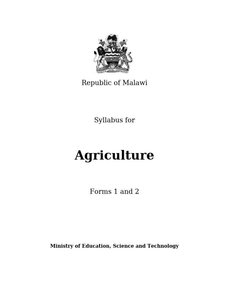 Agriculture Syllabus Forms 1-2 | PDF | Soil | Agriculture