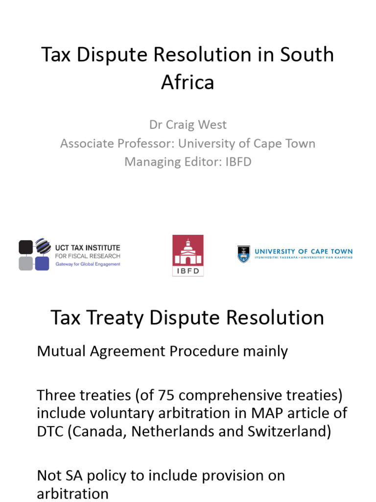 Tax Dispute Resolution in South Africa by Craig West | PDF ...