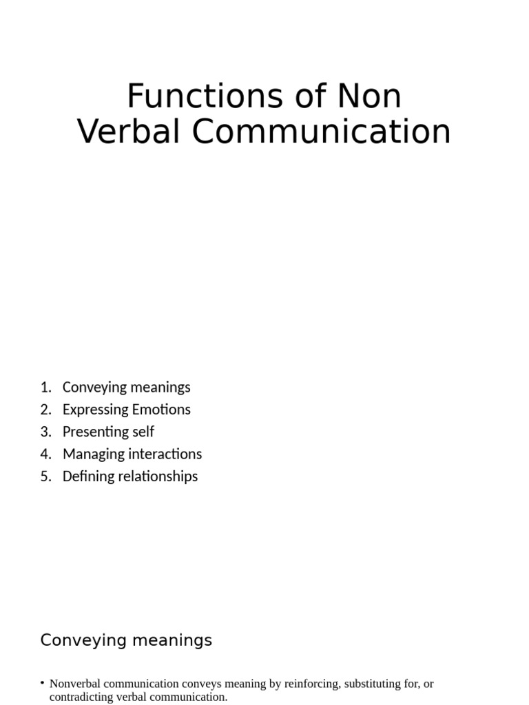 Functions of NVC | PDF | Nonverbal Communication | Communication