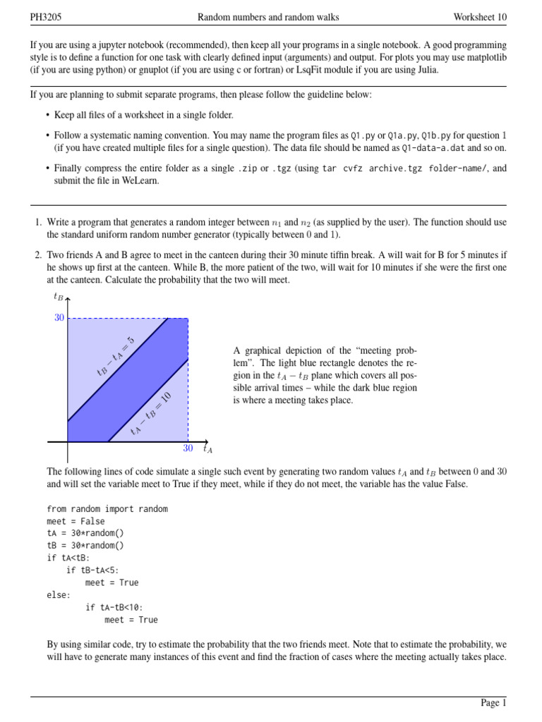 Random Walks and Probability Simulations | PDF | Parameter (Computer ...