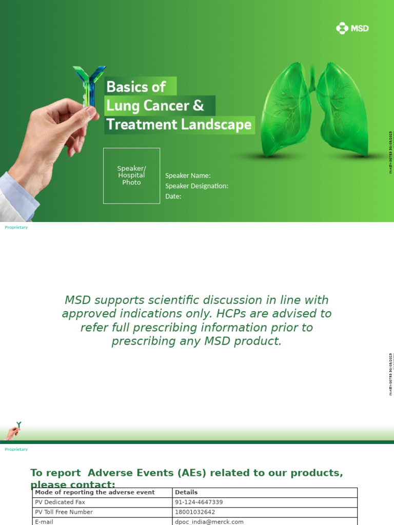 Basics of Lung Cancer and Treatment Landscape | PDF | Lung Cancer ...