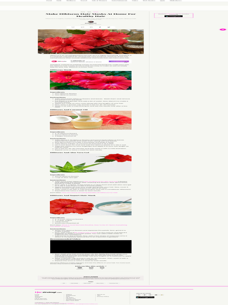 Make Hibiscus Hair Masks at Home For Healthy Hair - HerZindagi | PDF ...