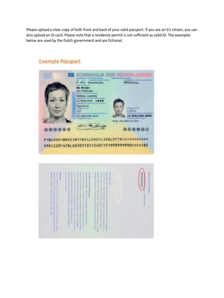 Upload Passport or Identity Card | PDF