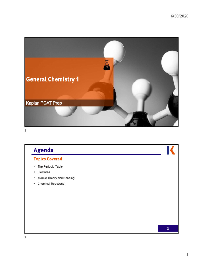 PCAT Gen Chem 1 Annotated | PDF | Atomic Orbital | Chemistry