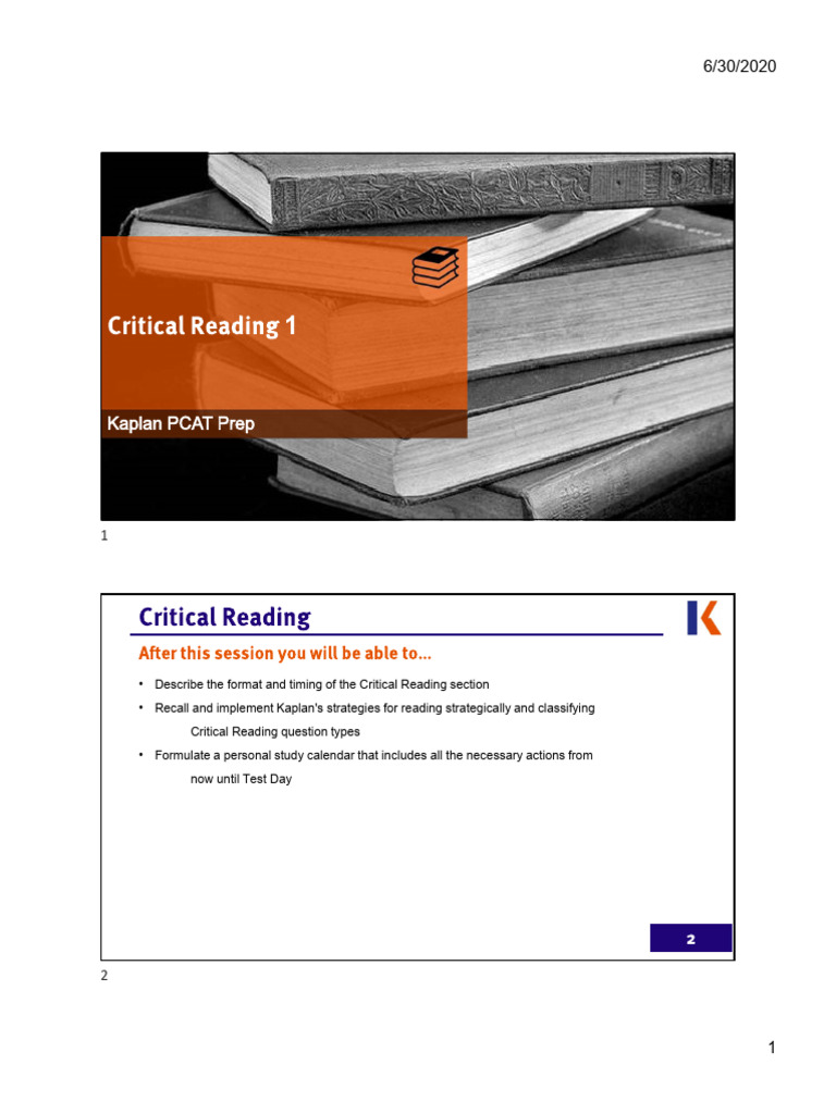 PCAT Crit Read 1 FT Annotated | PDF | Eye | Ethology