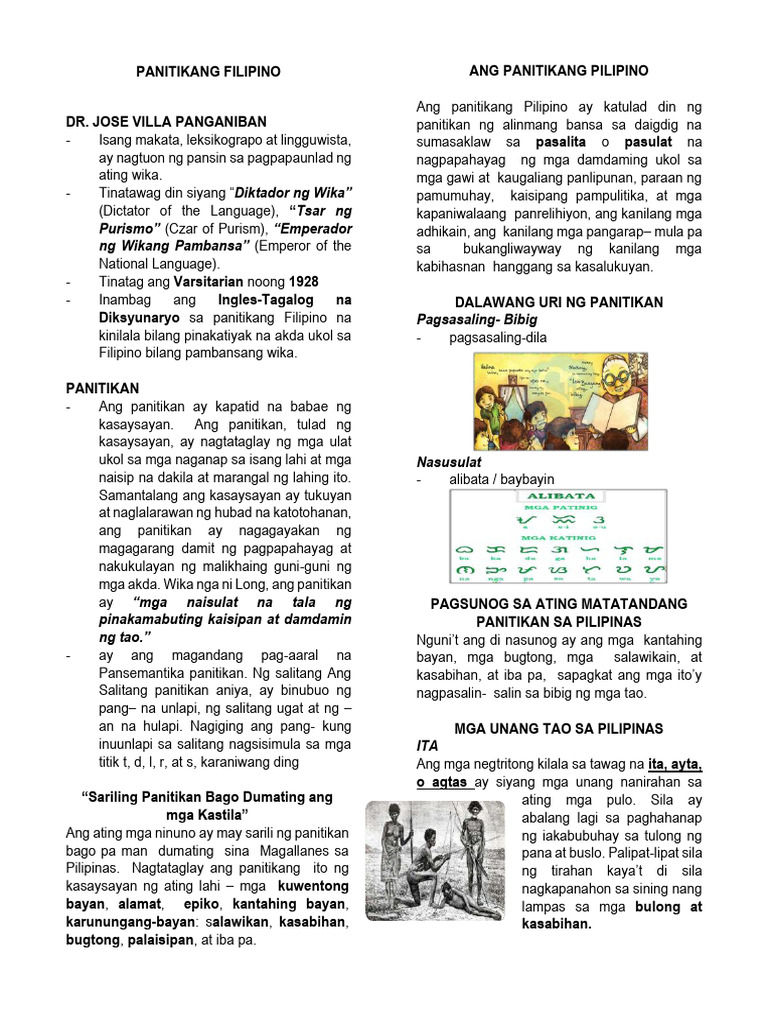 PANITIKANG FILIPINO | PDF