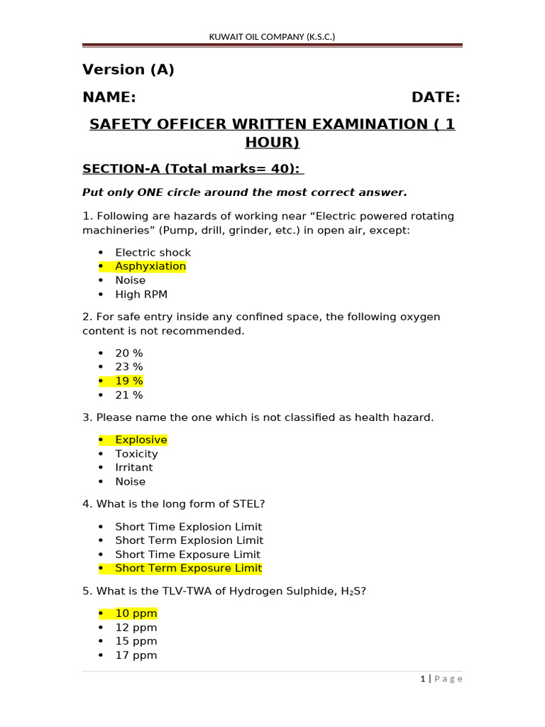 Safety Officer Examination Guide | PDF | Firefighter | Safety