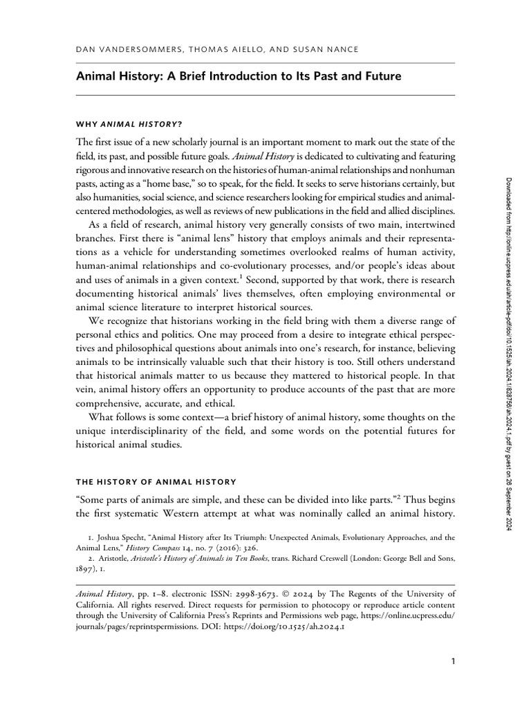 Animal History__A Brief Introduction to Its Past and Future | PDF ...