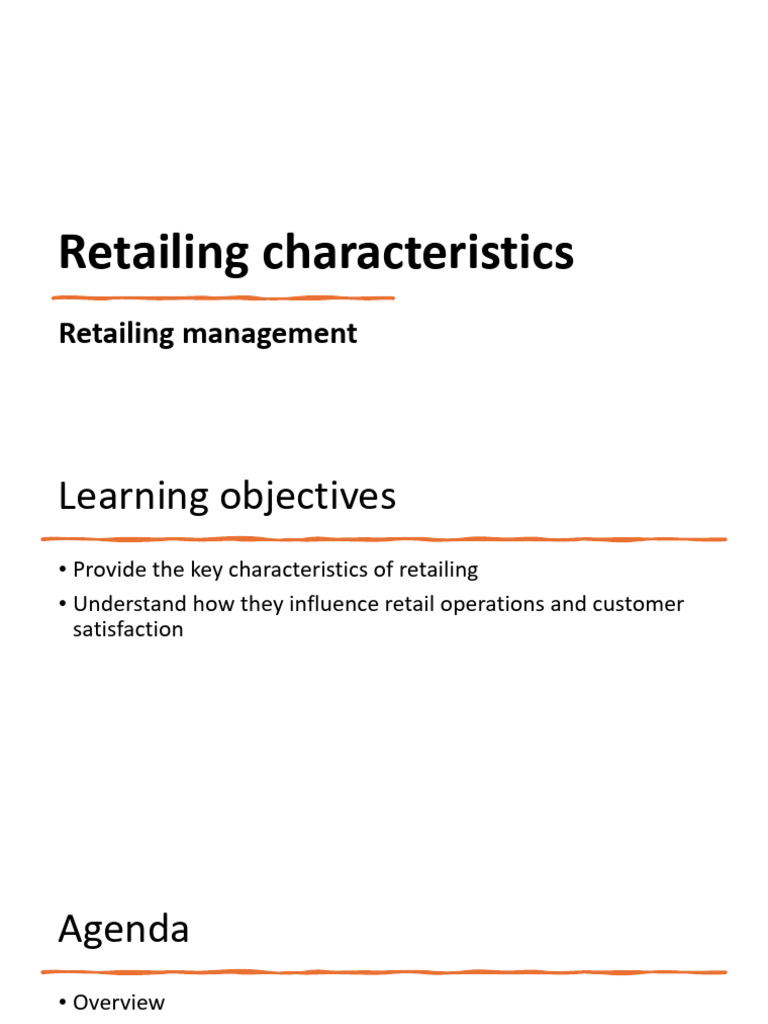RM S2 Retailing Characteristics | PDF | Retail | Pricing