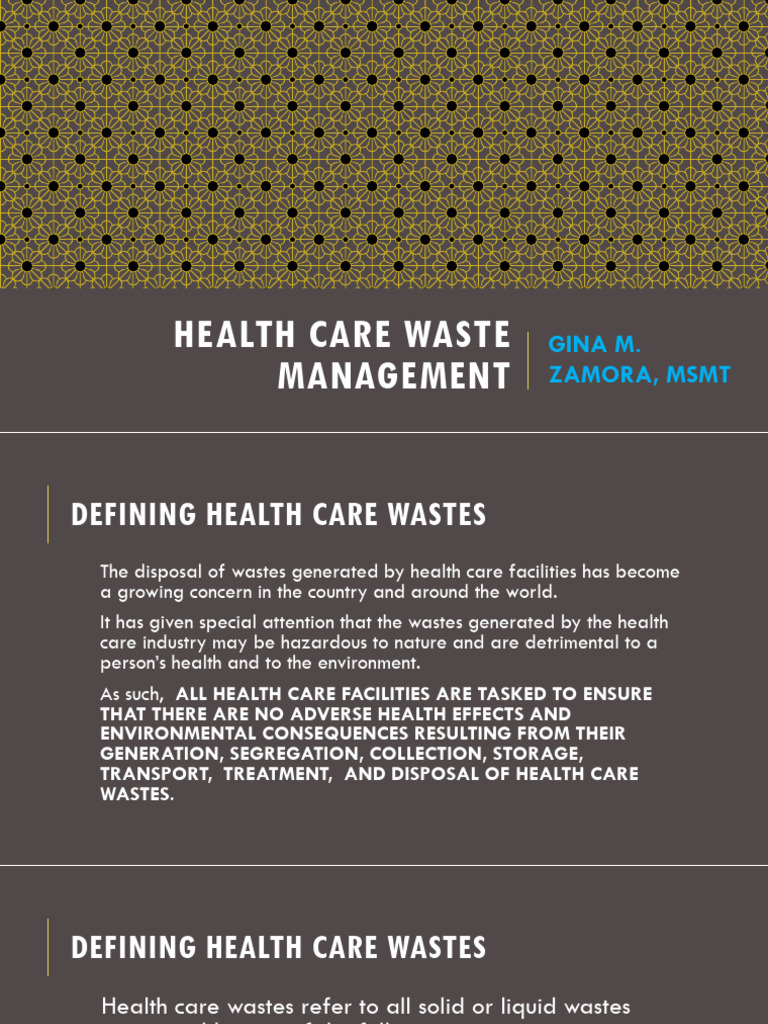 Health Care Waste Management | PDF | Waste | Waste Management