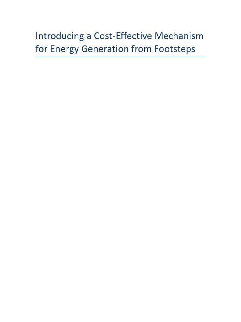 Generation From Footsteps | PDF | Energy Harvesting | Energy Development