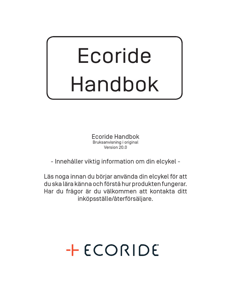 Ecoride Handbook 2020 V10.5 Web10 | PDF