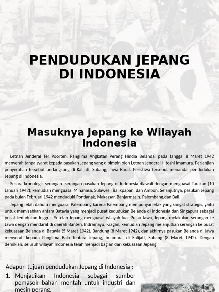 Pendudukan Jepang Di Indonesia | PDF