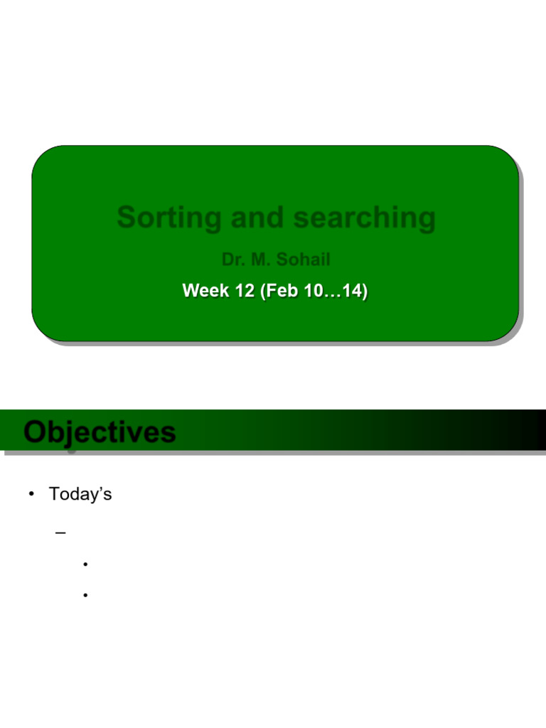 Sorting and Searching Algorithms Overview | PDF | Information Retrieval ...