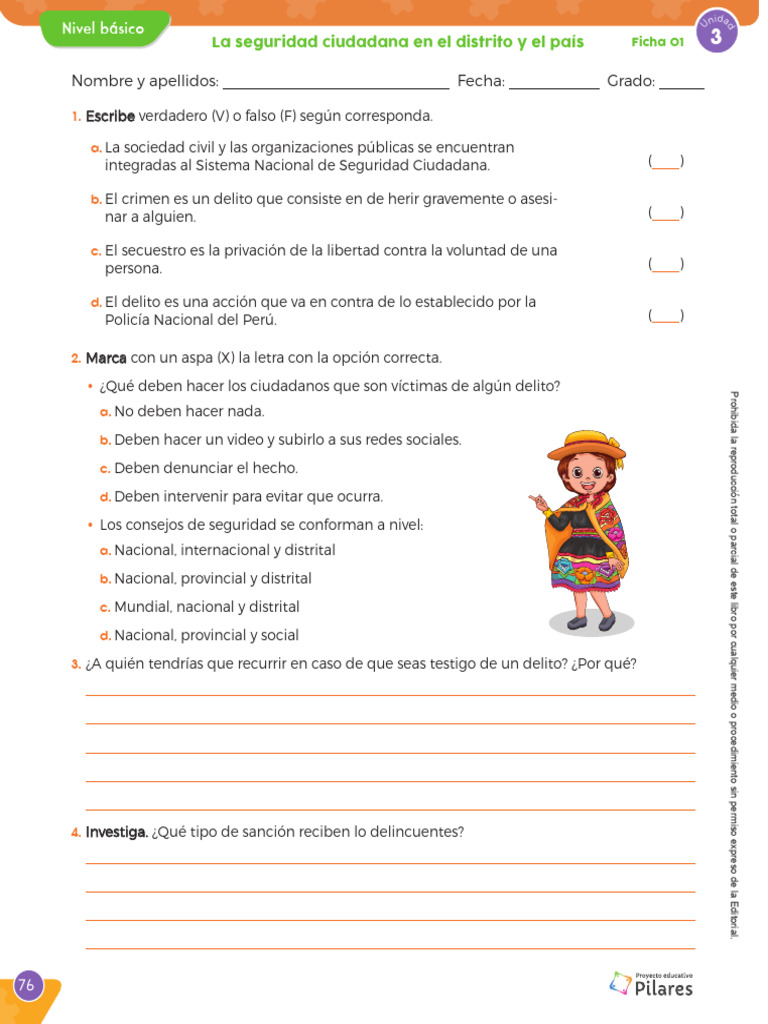 7 PS6 U3 La Seguridad Ciudadana en El Distrito y El Pais (Estudiante) | PDF | Secuestro | Crímenes