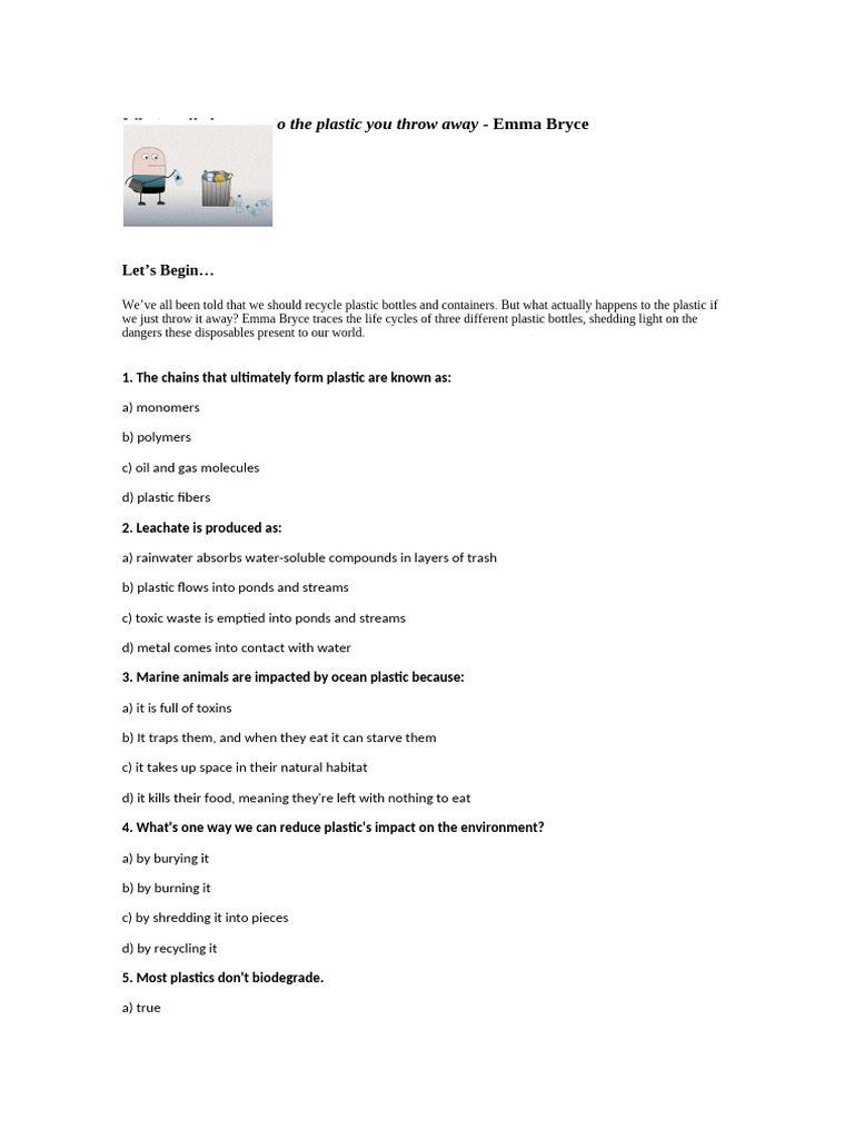 Impact of Disposed Plastic Waste | PDF
