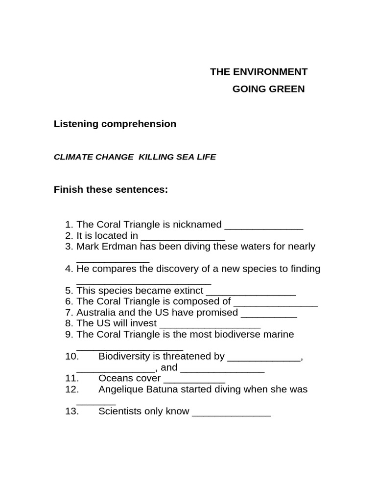Climate Change Killing Sea Life LC | PDF