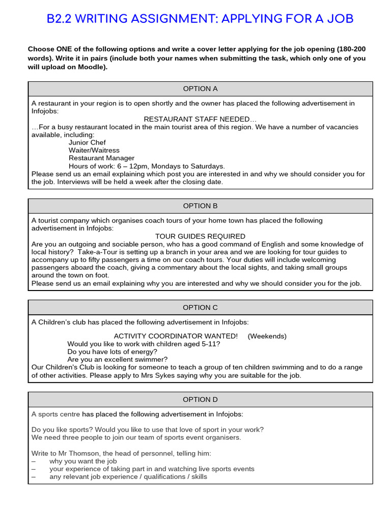 Cover Letter Guide for Tourist Jobs | PDF | Restaurants
