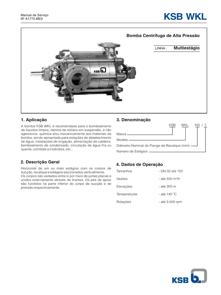 WKL - Serviço(1) | PDF | Bomba | Válvula