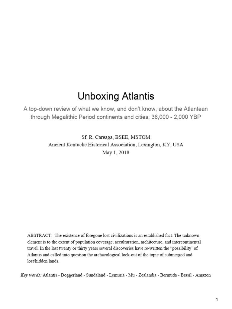Unboxing Atlantis A Top Down Review of W | PDF | Atlantis | Earth