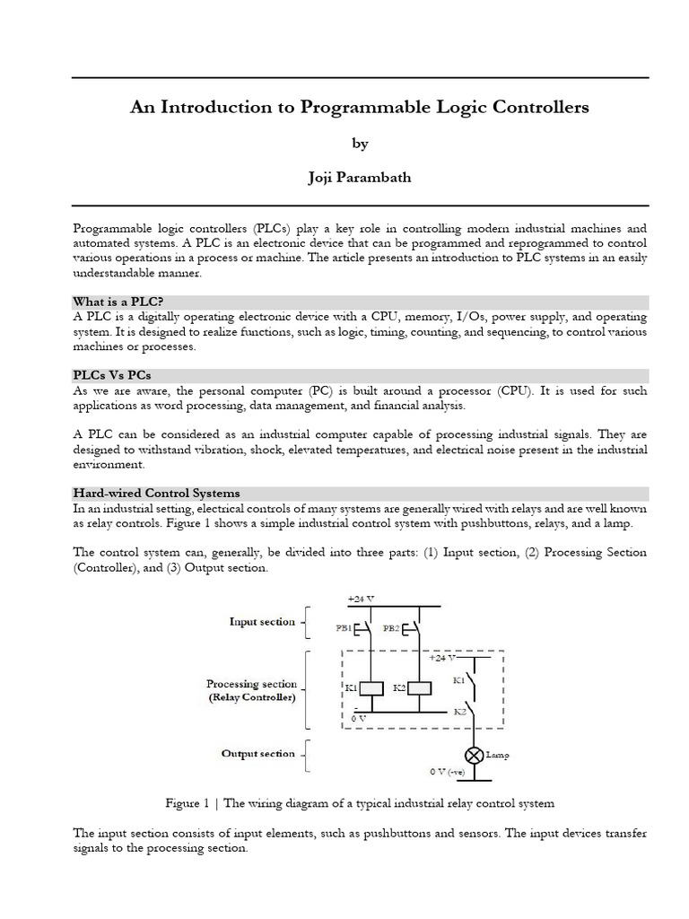 An Introduction To Programmable Logic Co | PDF | Programmable Logic Controller | Input/Output