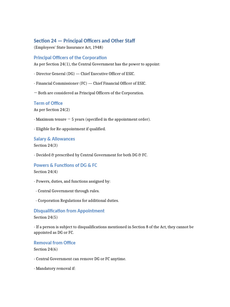 ESIC Section 24: Officers & Staff Roles | PDF | Justice | Crime & Violence