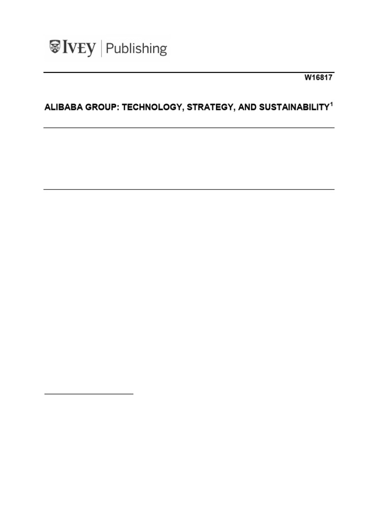Alibaba Group Technology, Strategy, and Sustainability | PDF | Alibaba ...