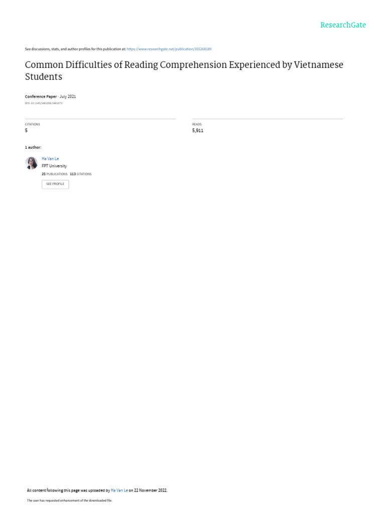 Common Difficultiesof Reading Comprehension | PDF | Reading ...