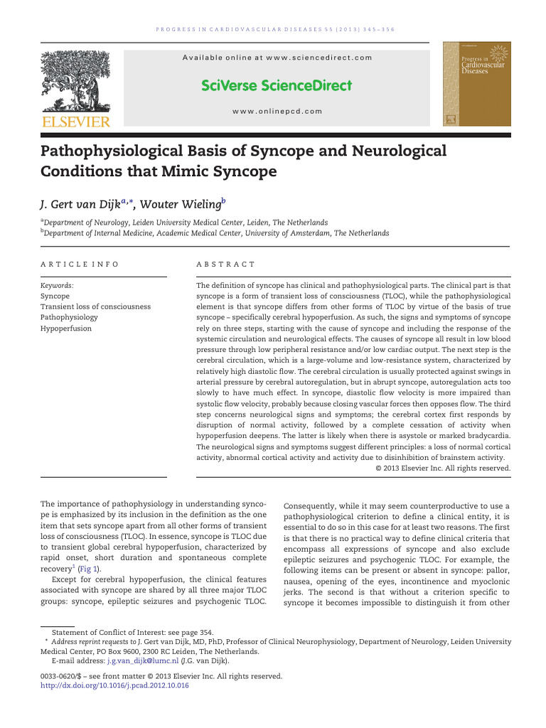 Syncope - Classification of Syncope (Review) | PDF | Blood Pressure | Heart
