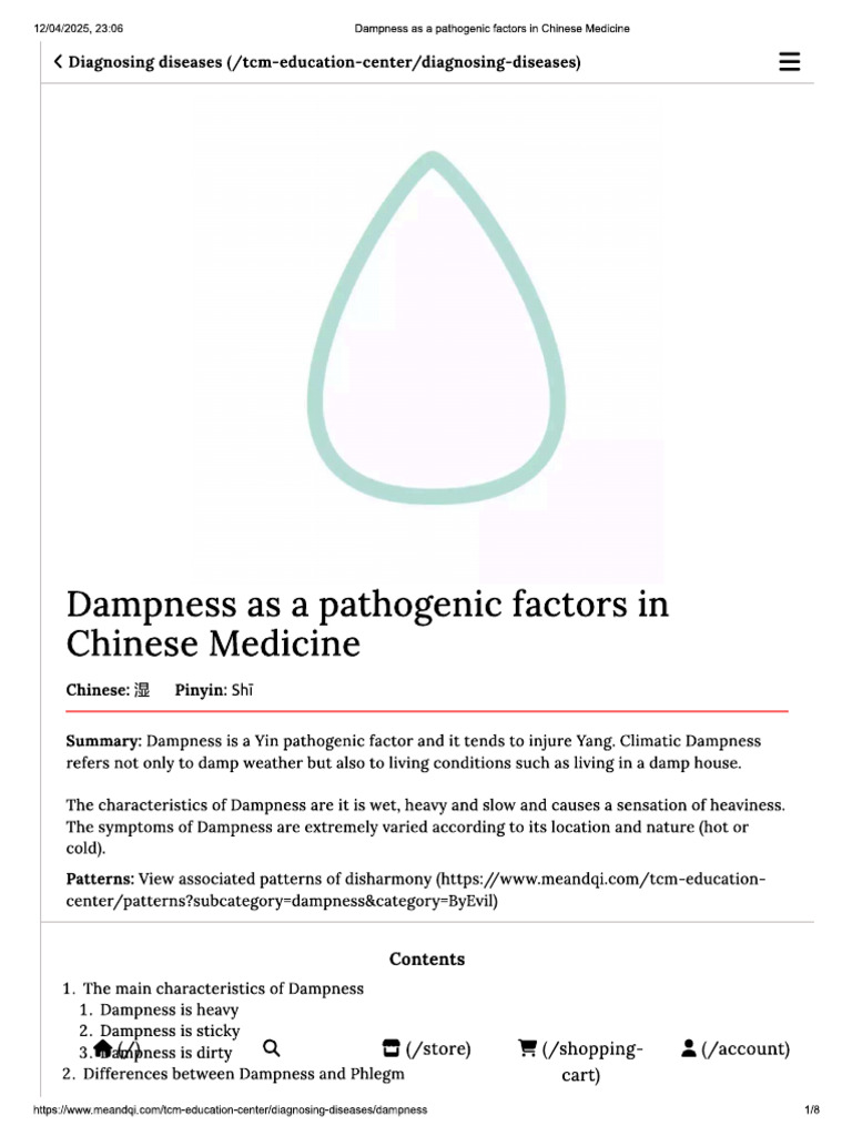 TCM Dampness 1 | PDF